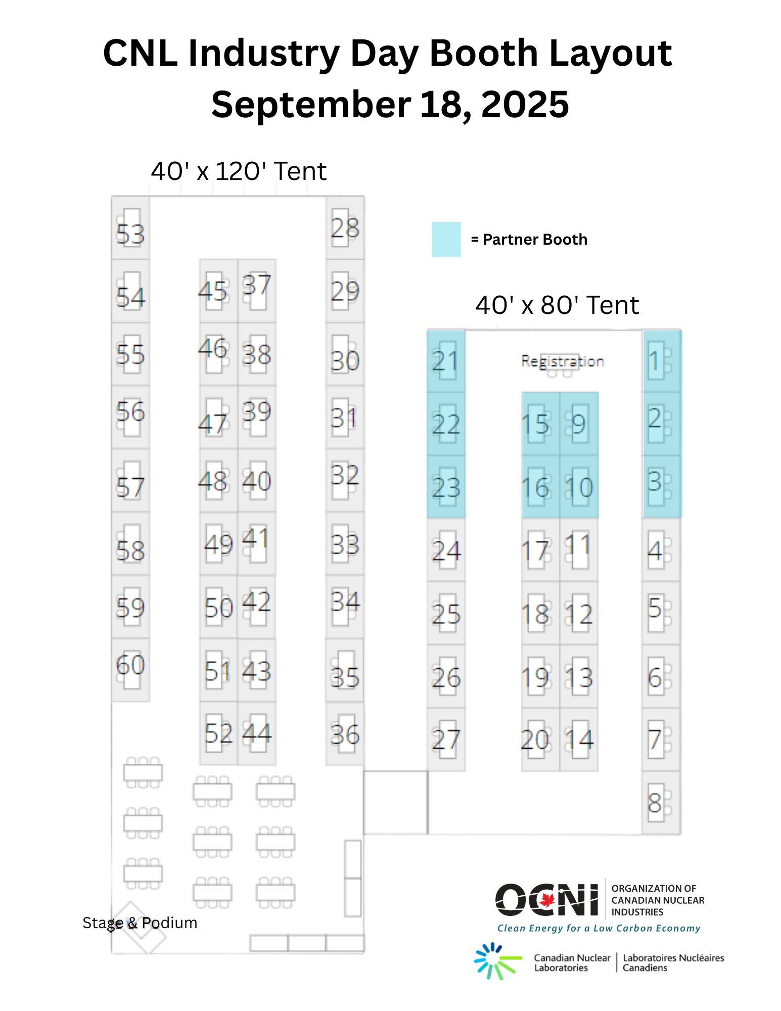 CNL Booth Layout 2025 – Organization of Canadian Nuclear Industries